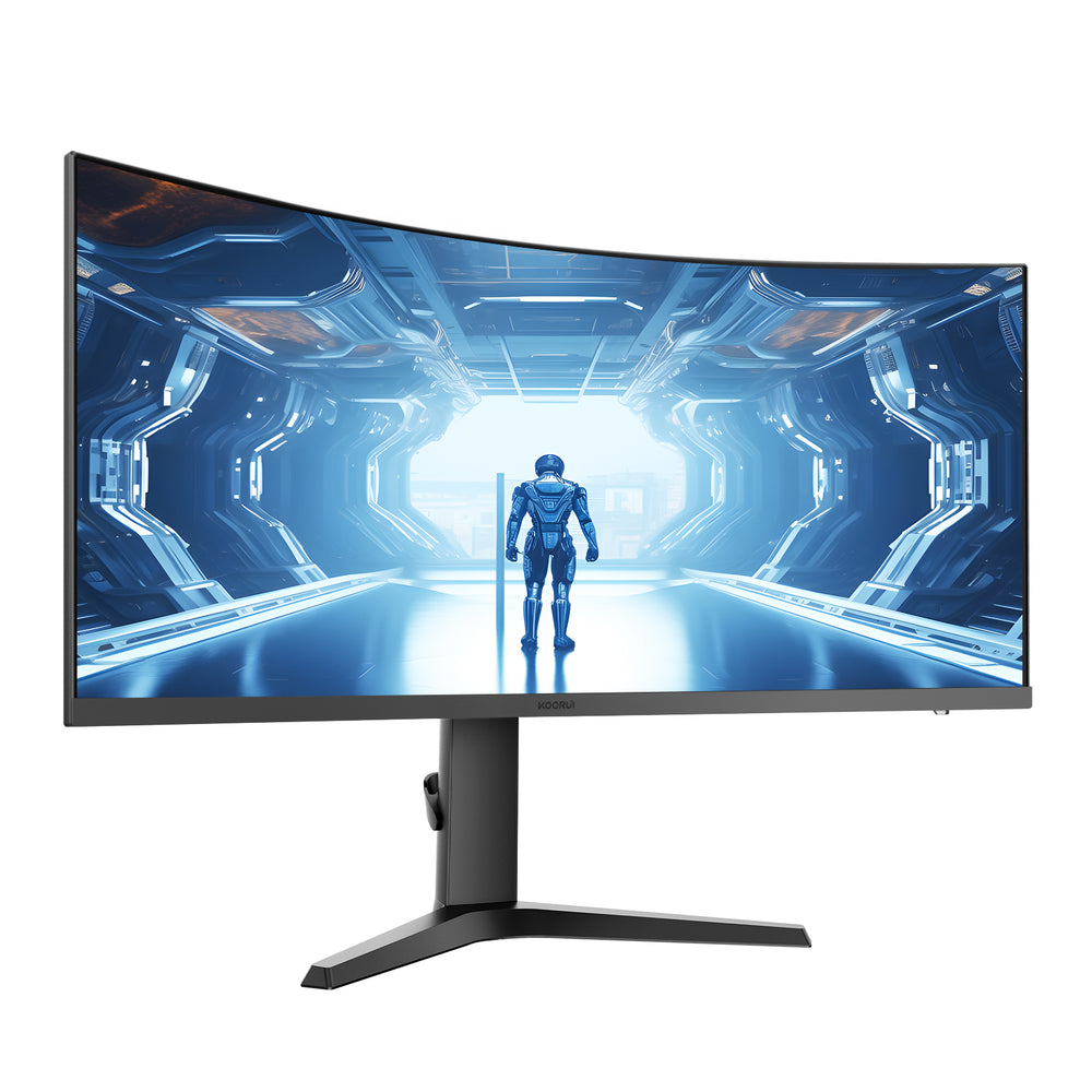 Koorui 34 Inch Ultrawide Curved WQHD 165Hz Gaming Monitor with HDR400 ...