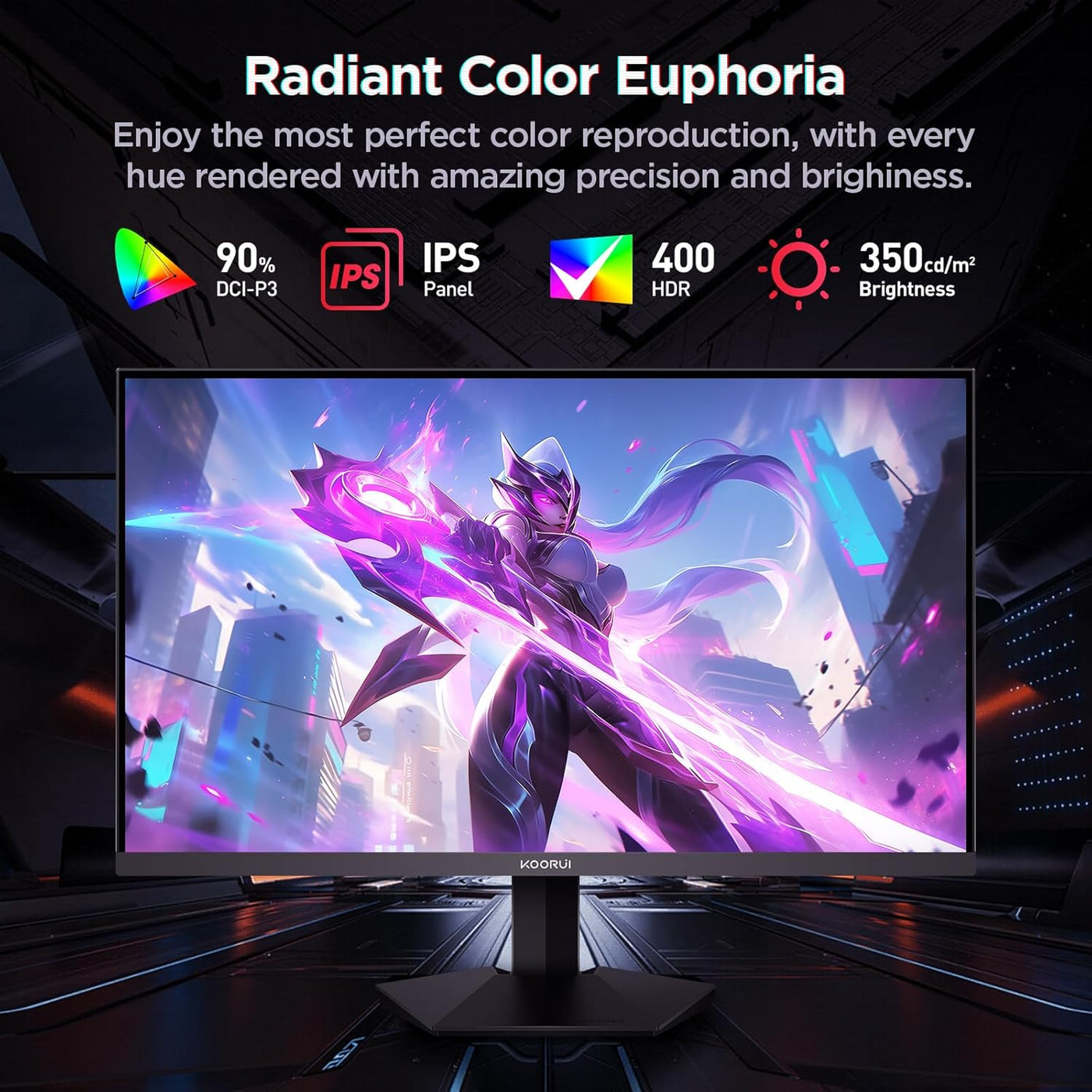 Koorui 24 Inch QHD 180Hz IPS Gaming Monitor with 99% sRGB – KOORUI US