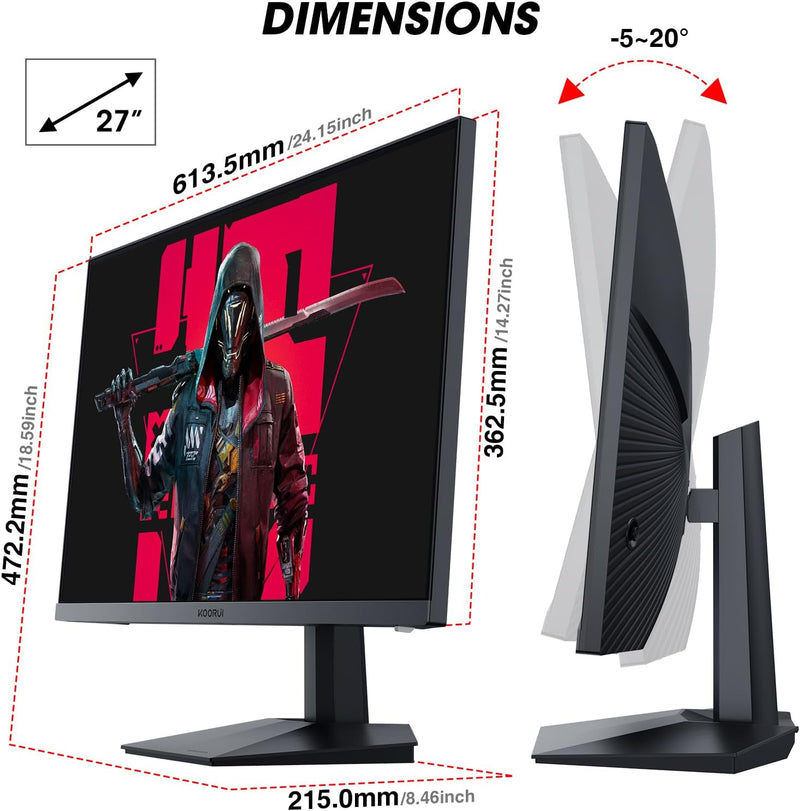 Koorui 27 Inch FHD 240Hz VA Gaming Monitor with 90% DCI-P3 – KOORUI US